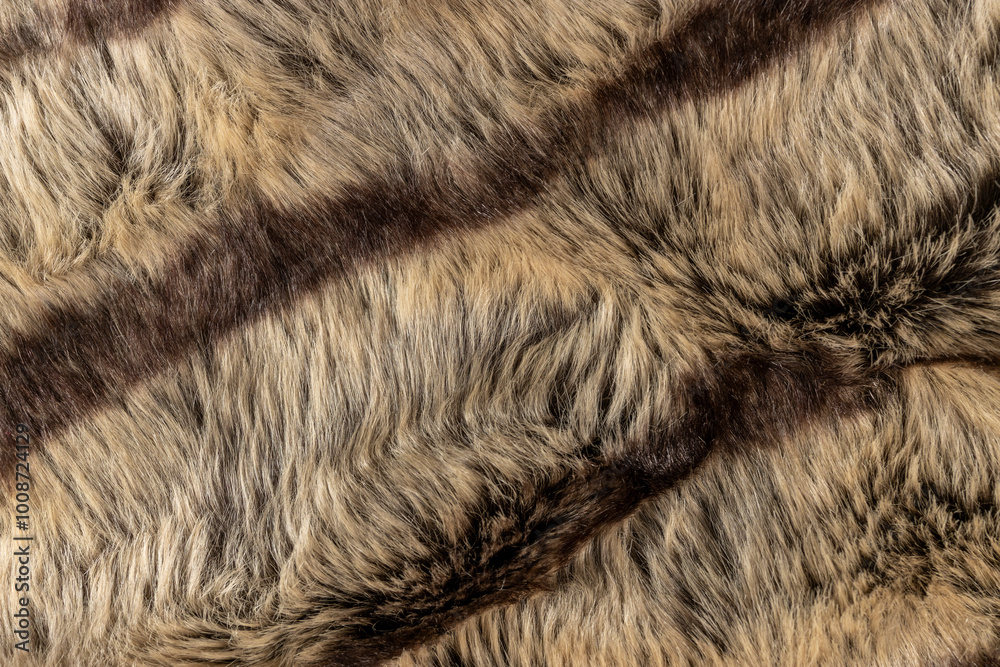Faux Fur Fabric Texture with luxurious rich brown and beige color ...