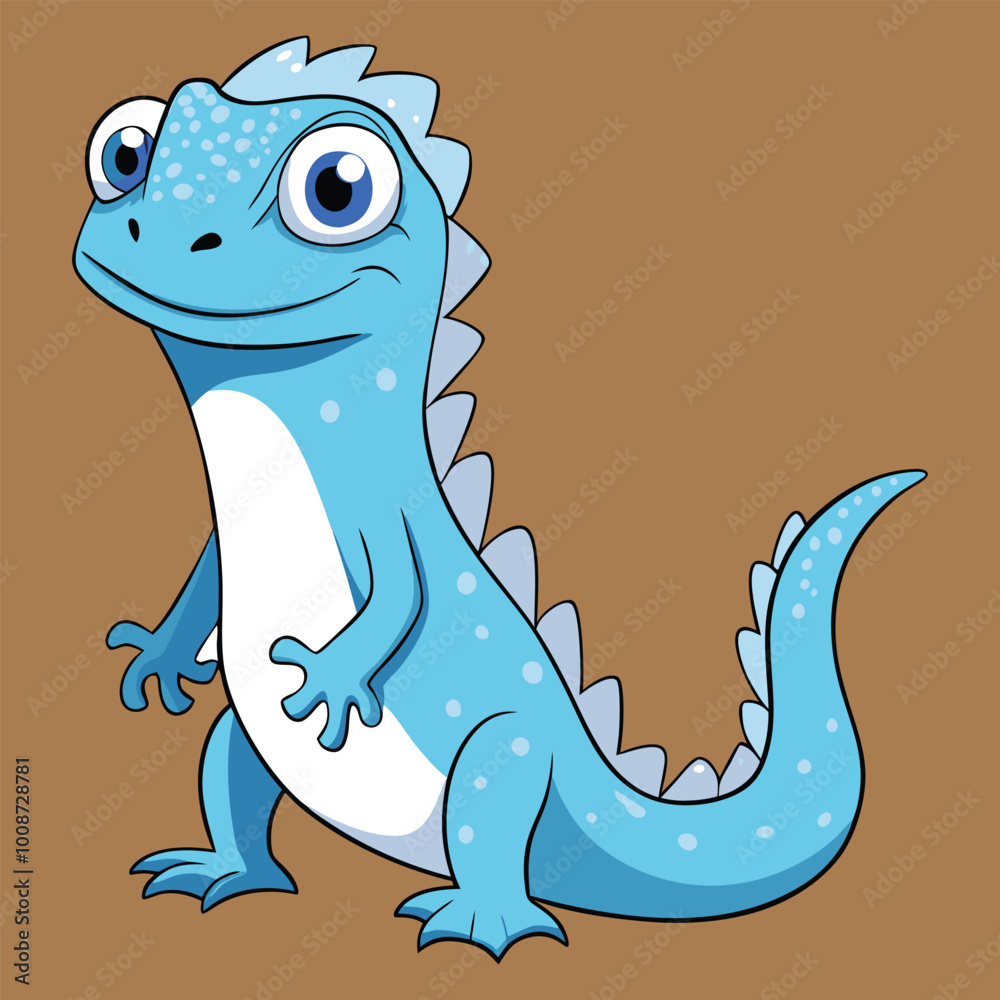 Cute Cartoon Lizard Vector Illustration Stock Vector | Adobe Stock