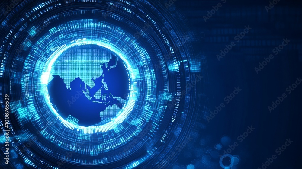 India map HUD with digital security numbers circle background Stock ...