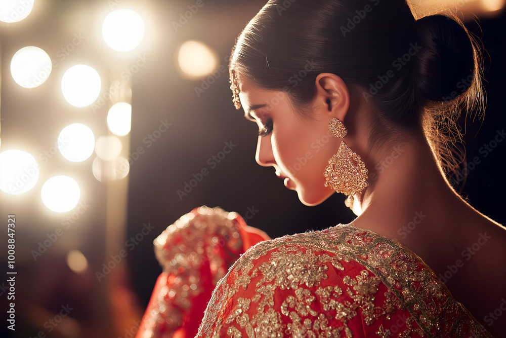 Indian woman preparing a fashion show backstage, Indian girl, Young ...