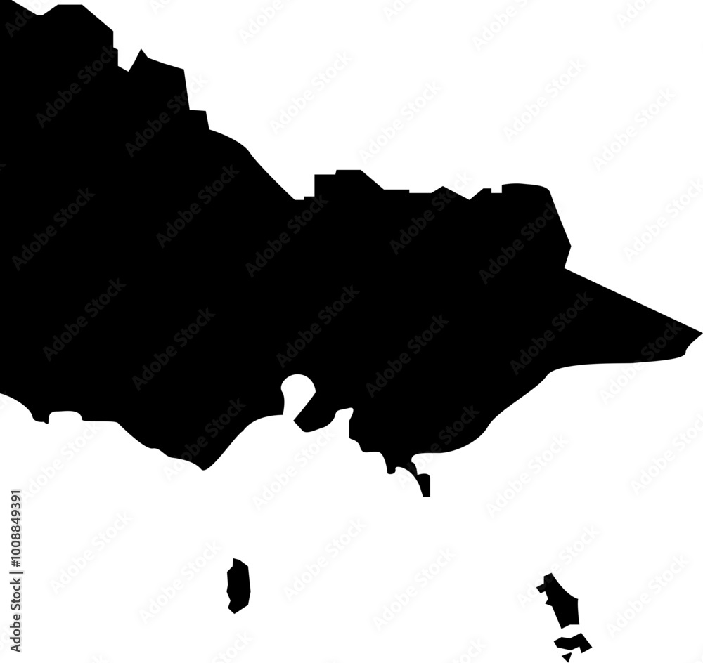 Victoria Maps Halftones Vector Illustration Black Silhouette for ...