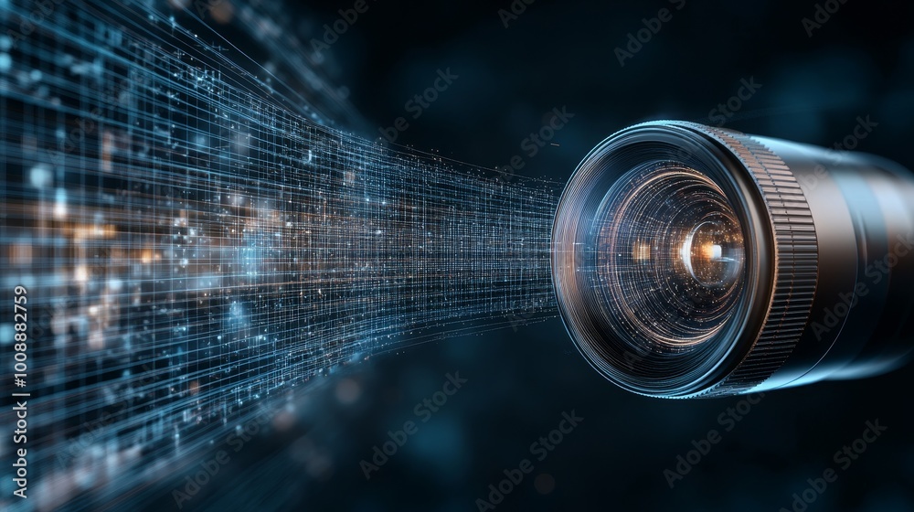 Camera lens A high-contrast abstract camera lens Bauhaus modern design ...