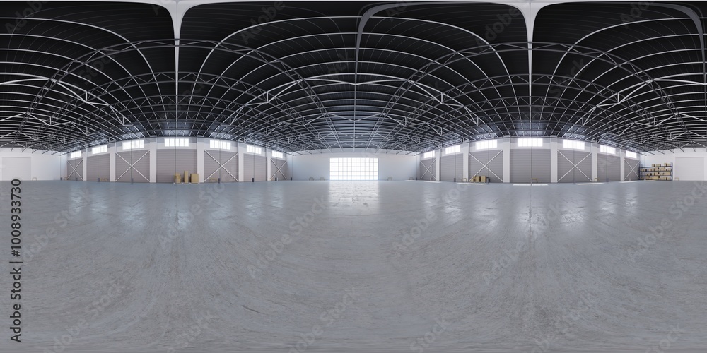 Full spherical hdri panorama 360 degrees of empty exhibition space ...