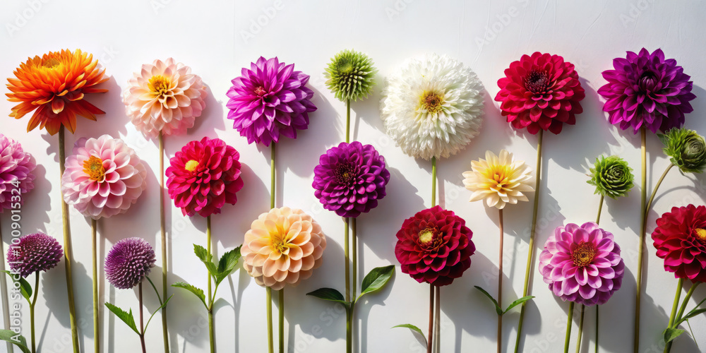 Vibrant rows of dahlias in bold jewel toned hues create stunning floral ...