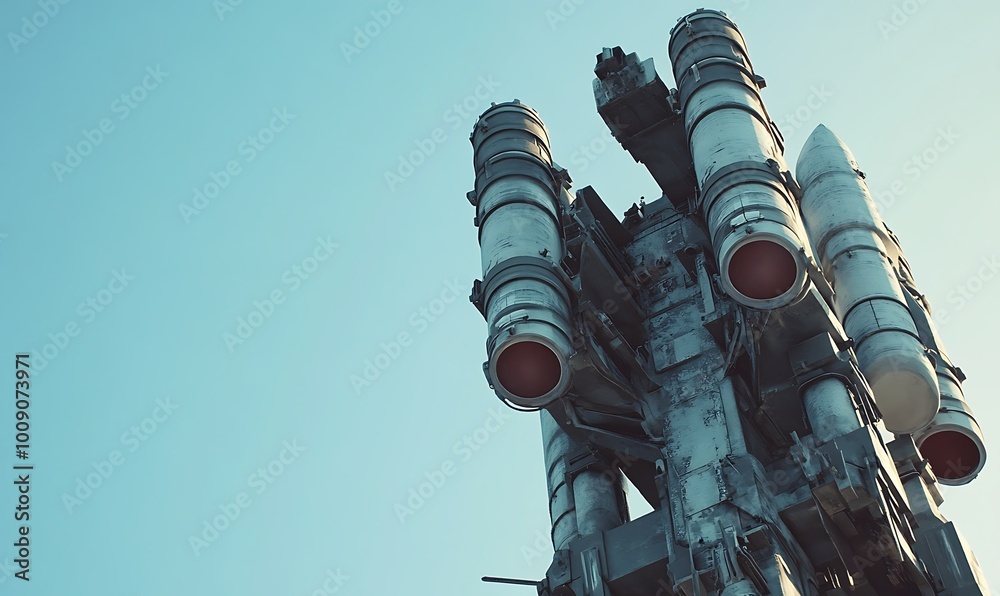 Missile Launcher System Against Blue Sky Stock Illustration | Adobe Stock