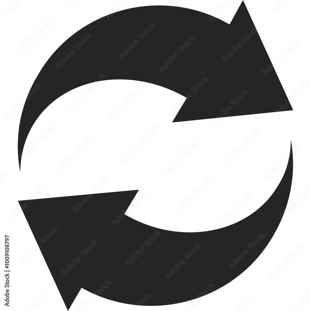 Circle arrow on transparent background. Refresh, reload, recycle, loop ...