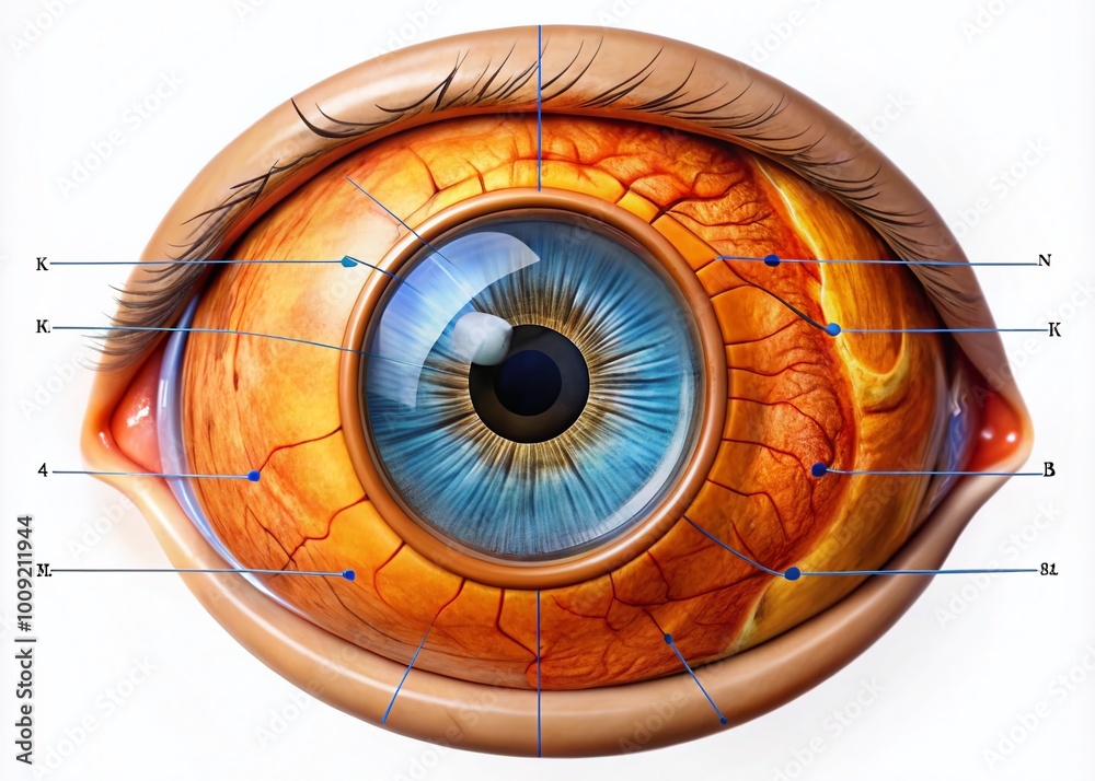 Illustration Stock Detailed Labeled Eyeball Anatomy Diagram for ...