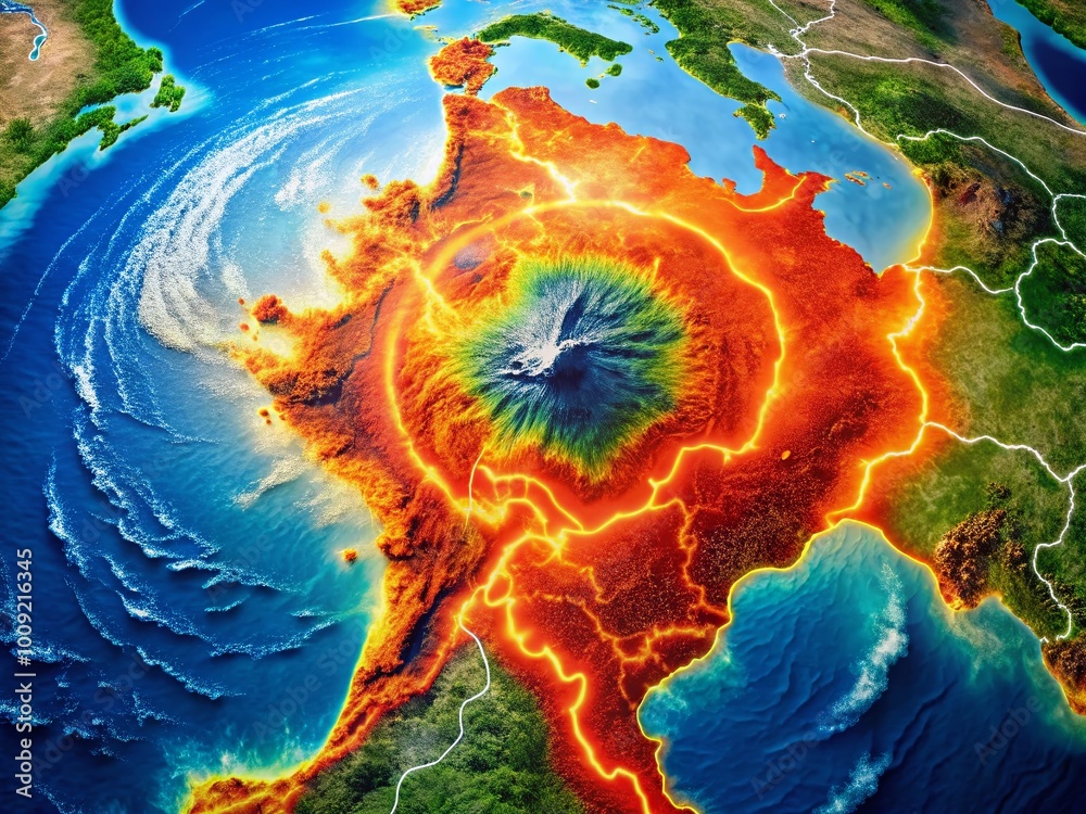 Detailed Map of the Earthquake-Prone Ring of Fire Region Highlighting ...