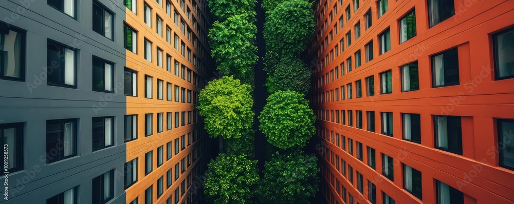 Urban garden absorbing carbon emissions in a densely populated city ...