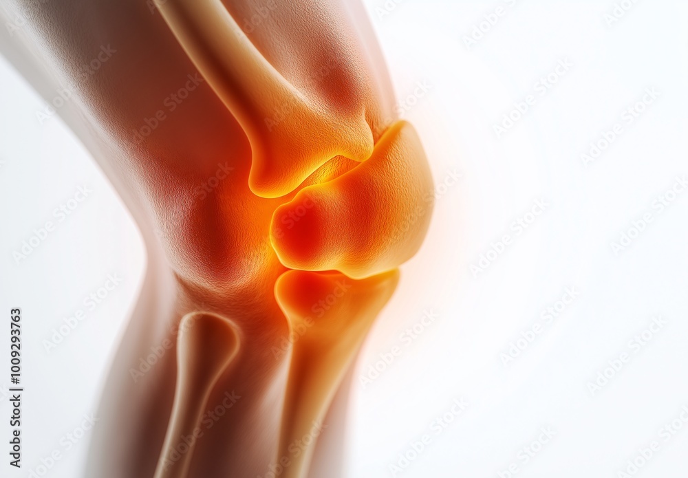 Detailed X Ray Image of Knee Joint Showing Skeletal Structure and ...