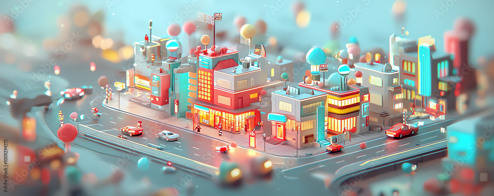 Miniature futuristic house with angular architecture, placed within a ...