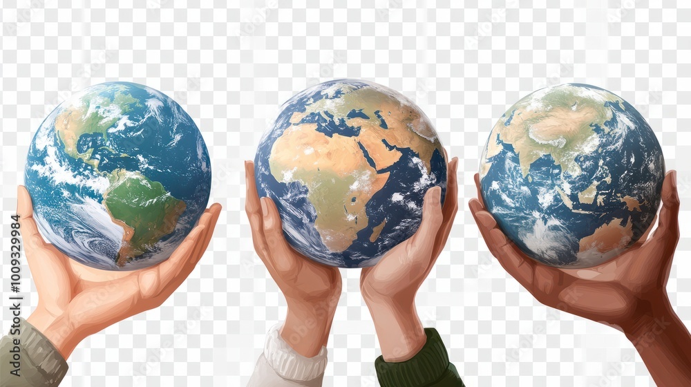 diversity multicultural hands holding planet earth. Environmental ...