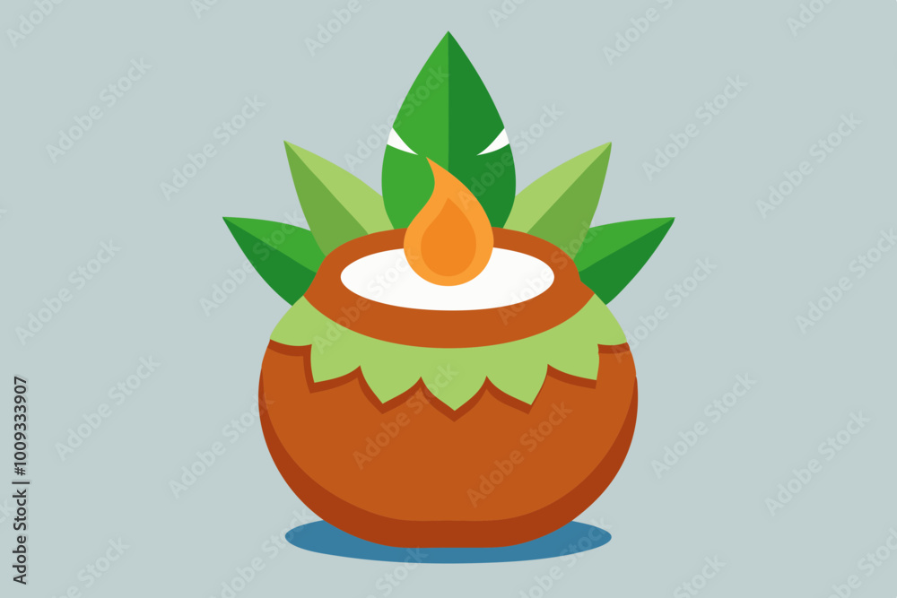 Kalasam is a ceremonial vessel with coconut, betel, and mango leaves ...