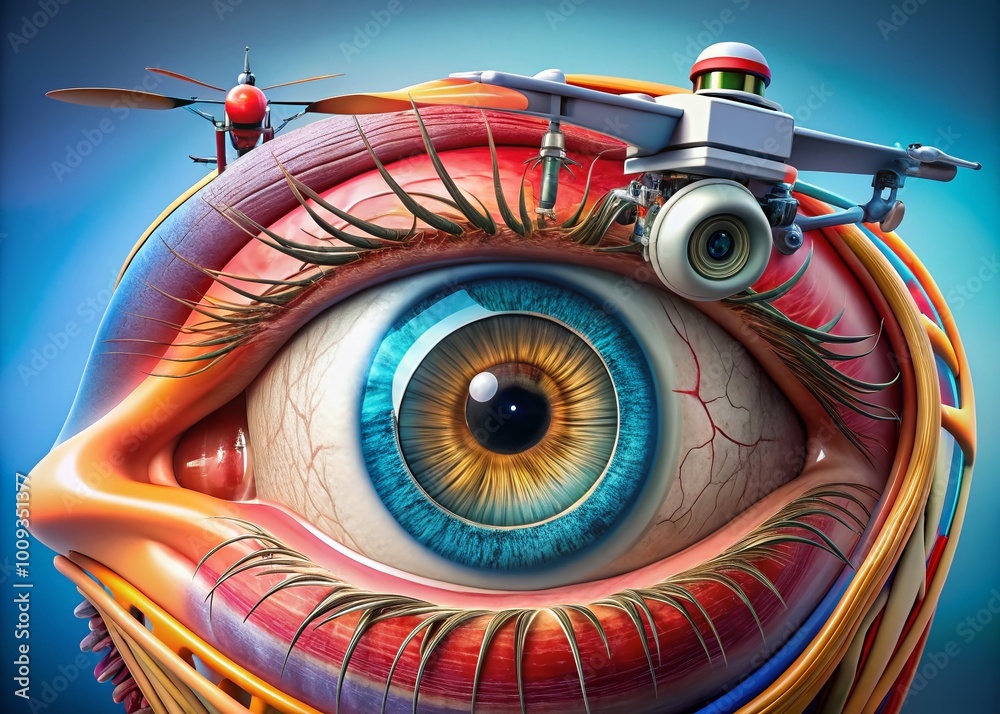 Labeled Diagram of Human Eye Anatomy Featuring Detailed Structures and ...