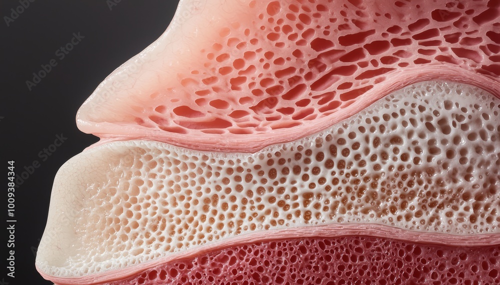 A detailed 3D cross-section of the human small intestine, showing the ...