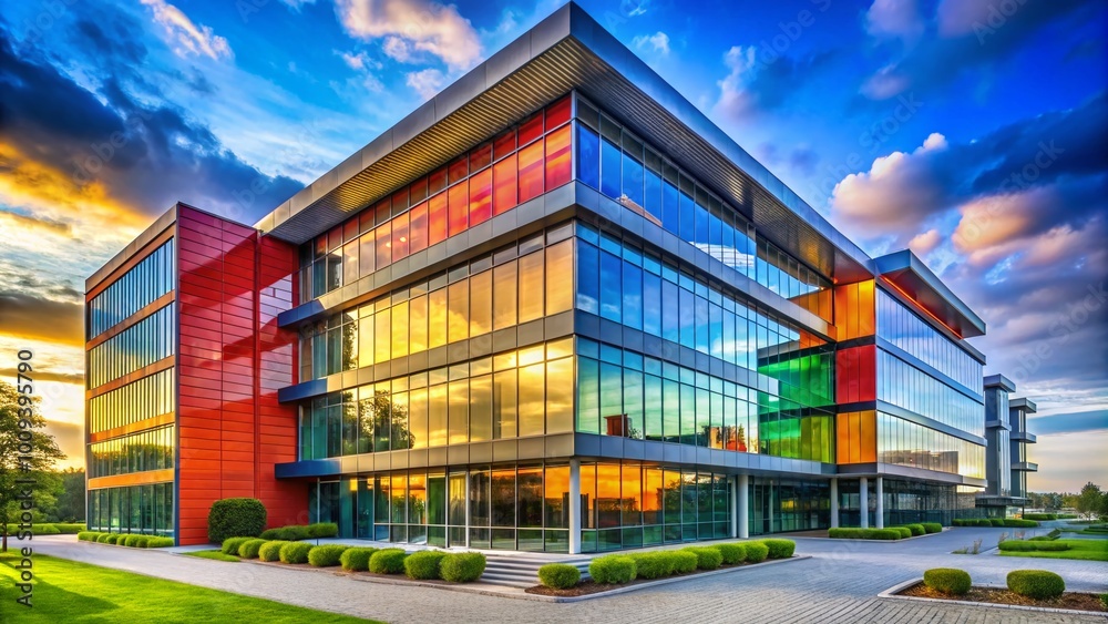 Modern Company Building Icon Representing Corporate Identity and ...