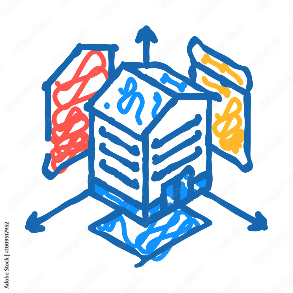 orthographic projections architectural drafter doodle icon sketch ...