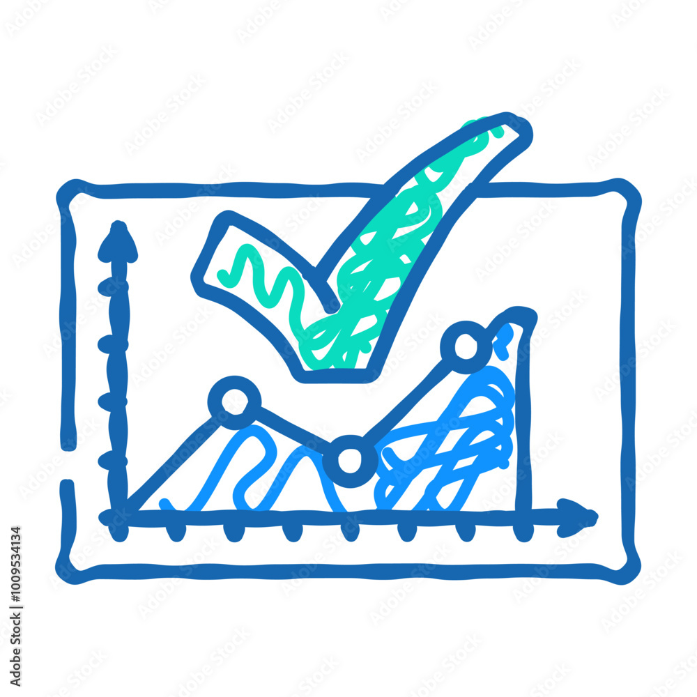 graph check mark doodle icon sketch vector. graph check mark sign ...