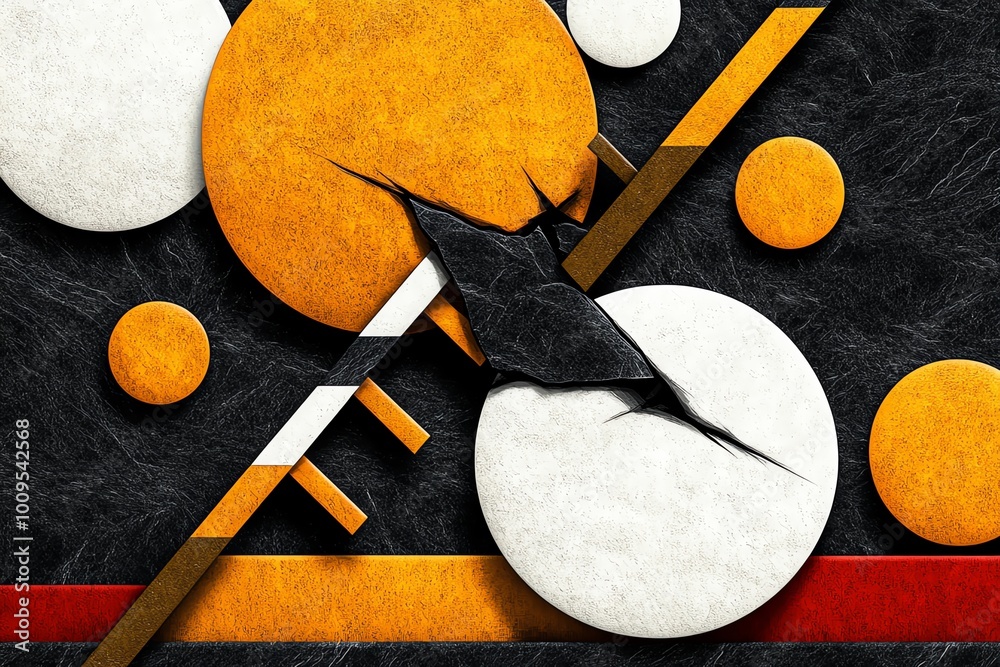 Geometric design of a broken ladder, using abstract shapes to symbolize ...