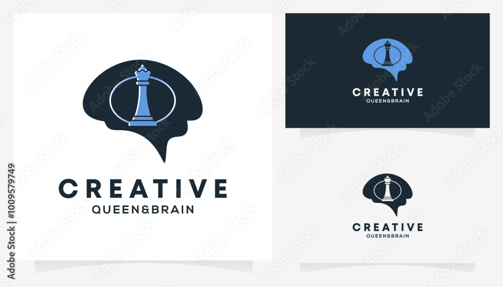 Queen Chess and Brain Logic logo design ideas. Creative vector ...
