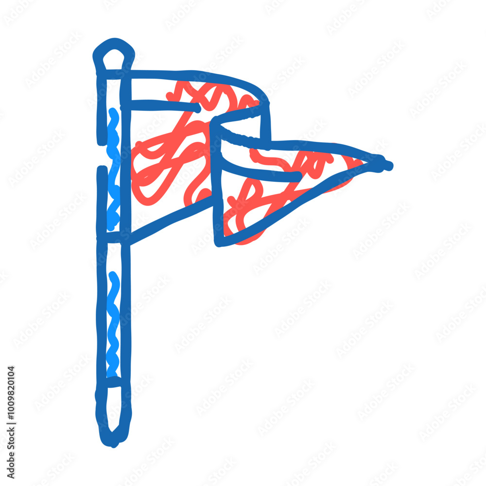 flag pointer map location doodle icon sketch vector. flag pointer map location sign. isolated ...