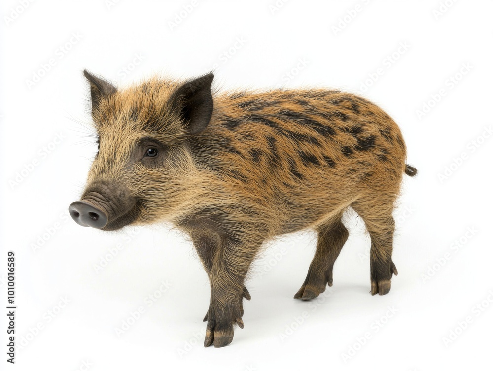 wild boar walks gracefully, showcasing its bristly fur and impressive ...