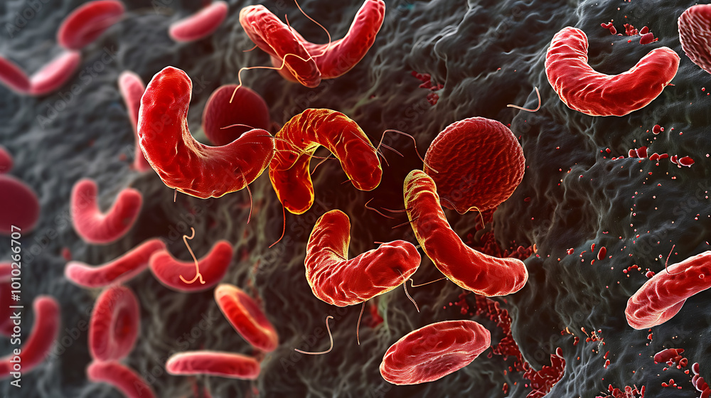 Irregularly shaped sickle cells indicate mutations and abnormalities ...