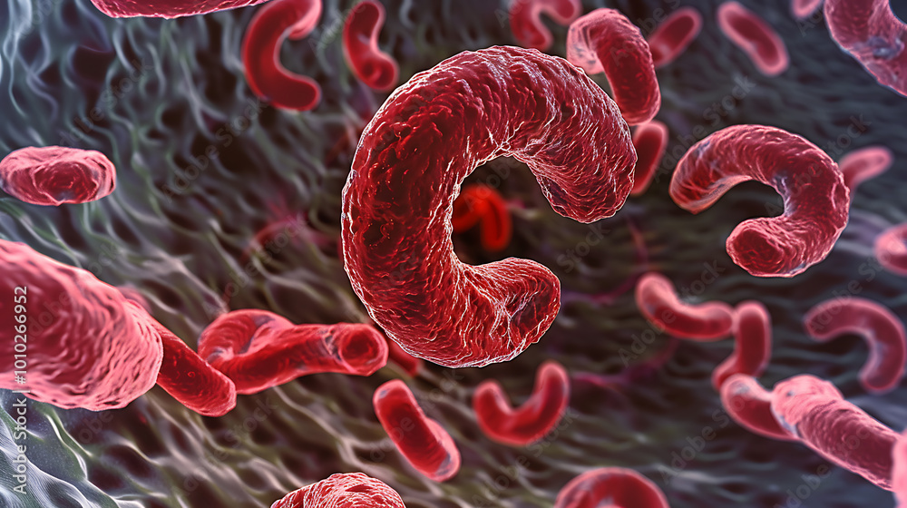 Irregularly shaped sickle cells indicate mutations and abnormalities ...
