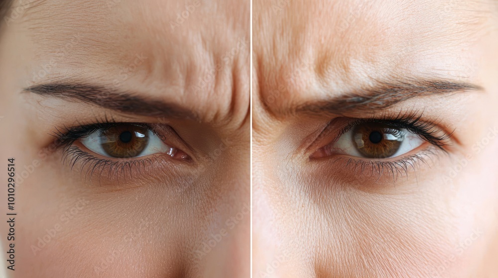 Before-and-after images of a person who has undergone Botox treatment ...