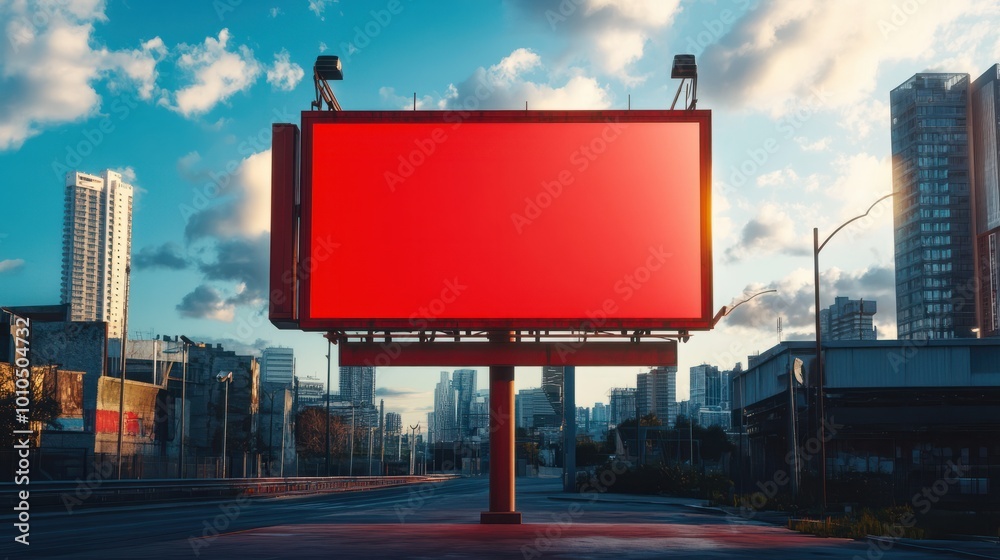 Advertising board, bold color palette, striking contrast catches the ...