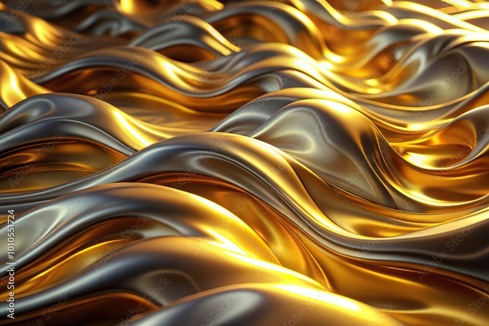 fluid liquid metal background texture featuring molten gold silver ...