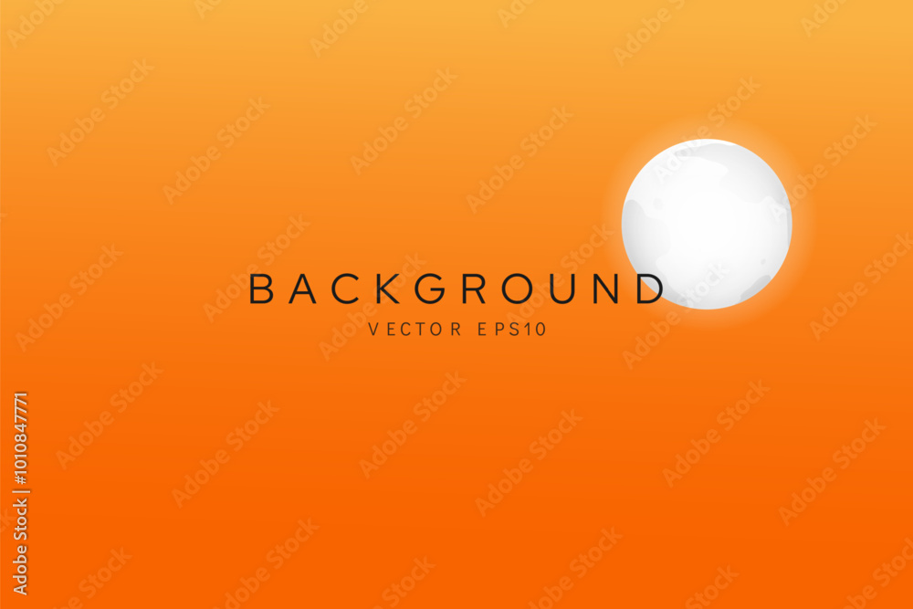 Summer orange color gradient background with the moon, vector design ...