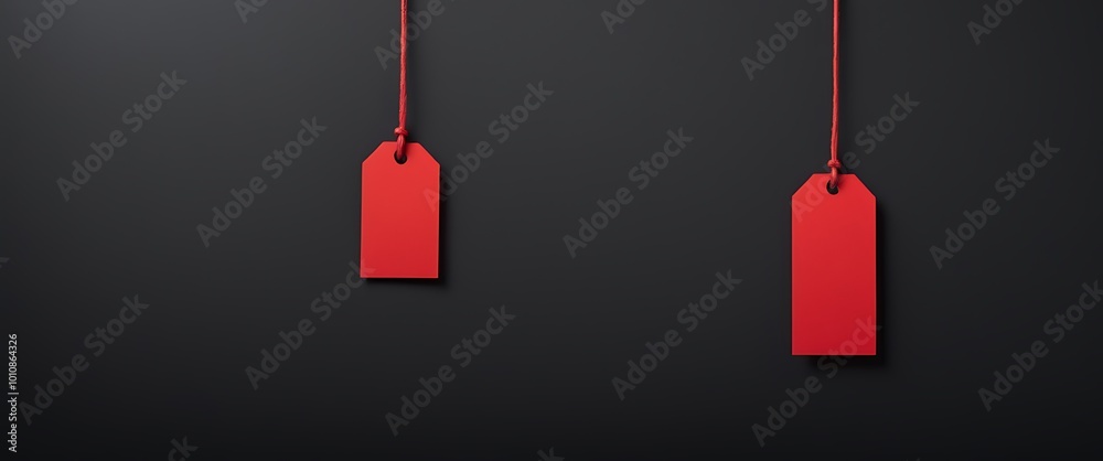 blank price tag hanging on dark background, red price tag perfect for ...