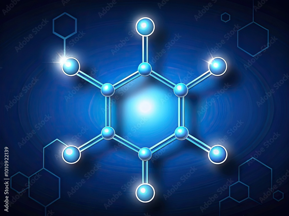 A vector illustration of benzyl alcohol's chemical structure designed ...