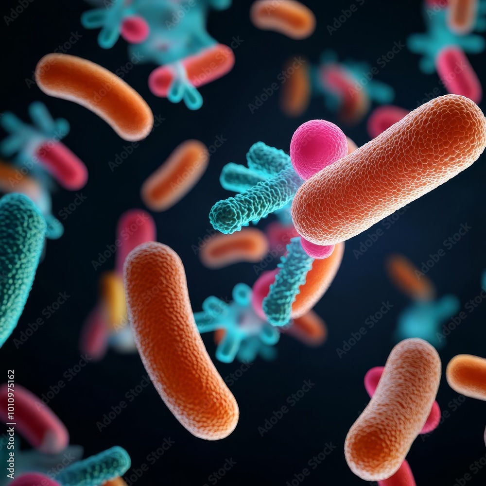 Prokaryotic flagella rotating for cell movement, bacterial locomotion ...