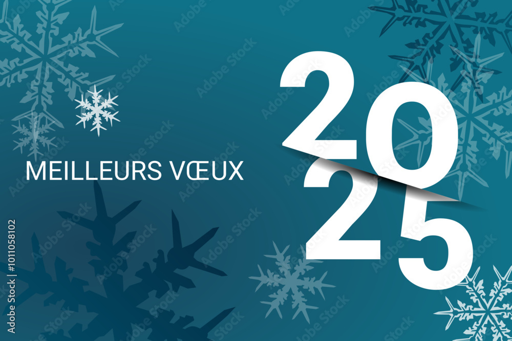 Bonne année - meilleurs vœux 2025 - vecteur pour affiche, bannière, salutation et célébration du ...