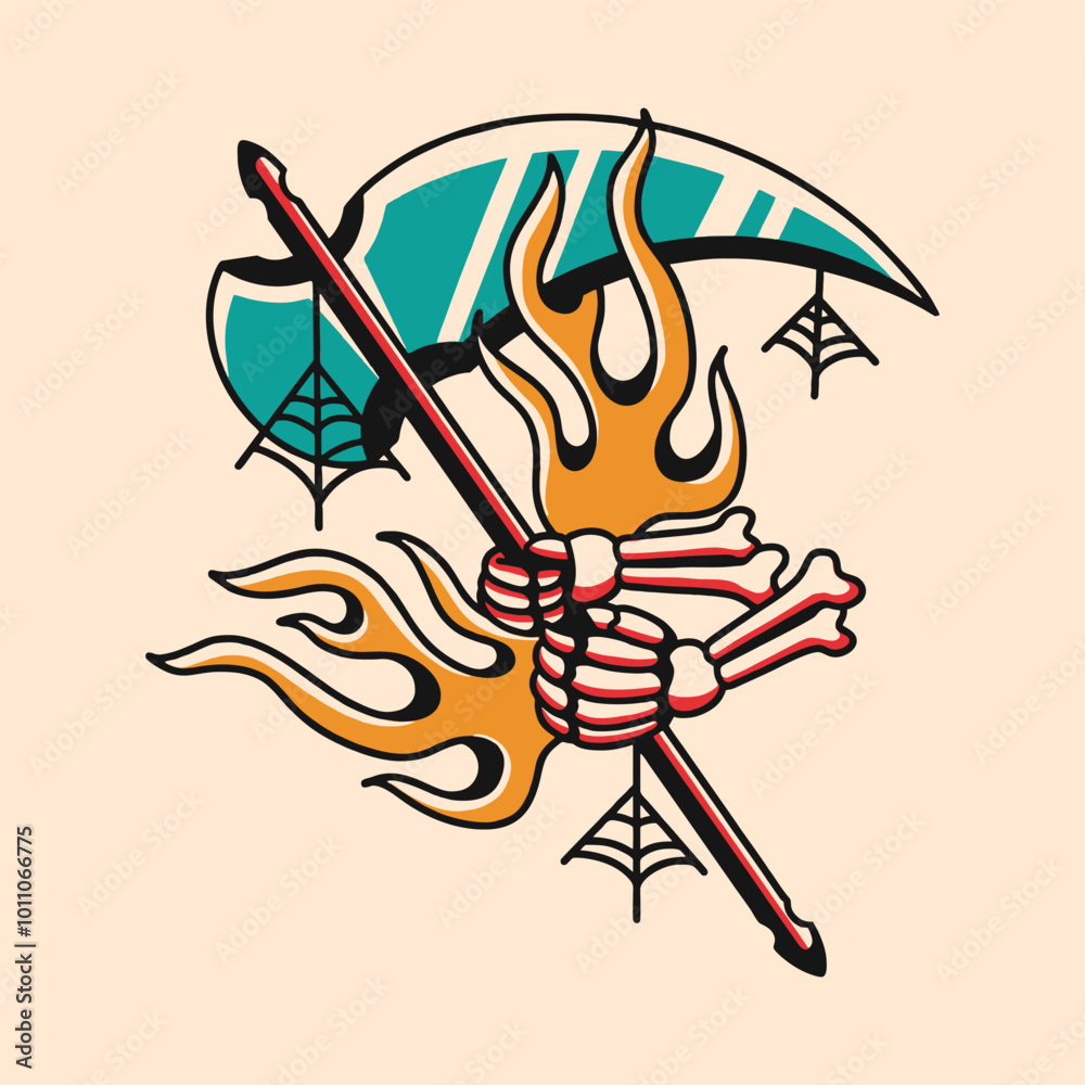 Trap Of Greed tattoo style vector, tattoo retro t-shirt design for ...