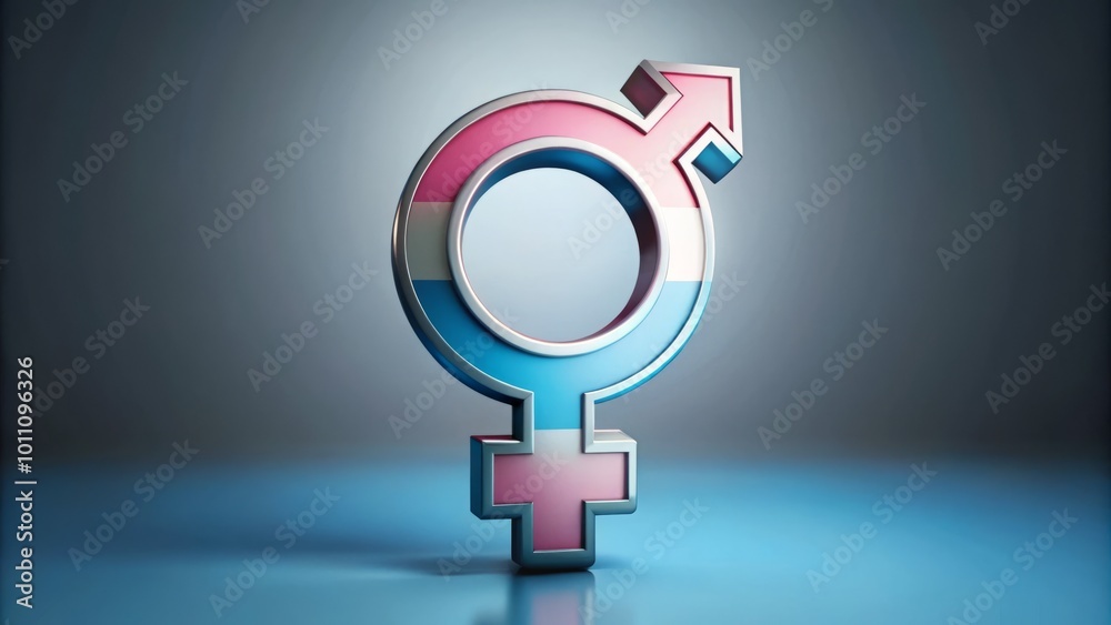 Iconic representation of the transgender symbol, promoting LGBTQ+ ...