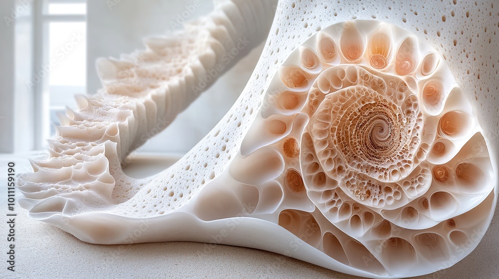 nautilus shell spiral ,staircase illustrating biomimicry design ...