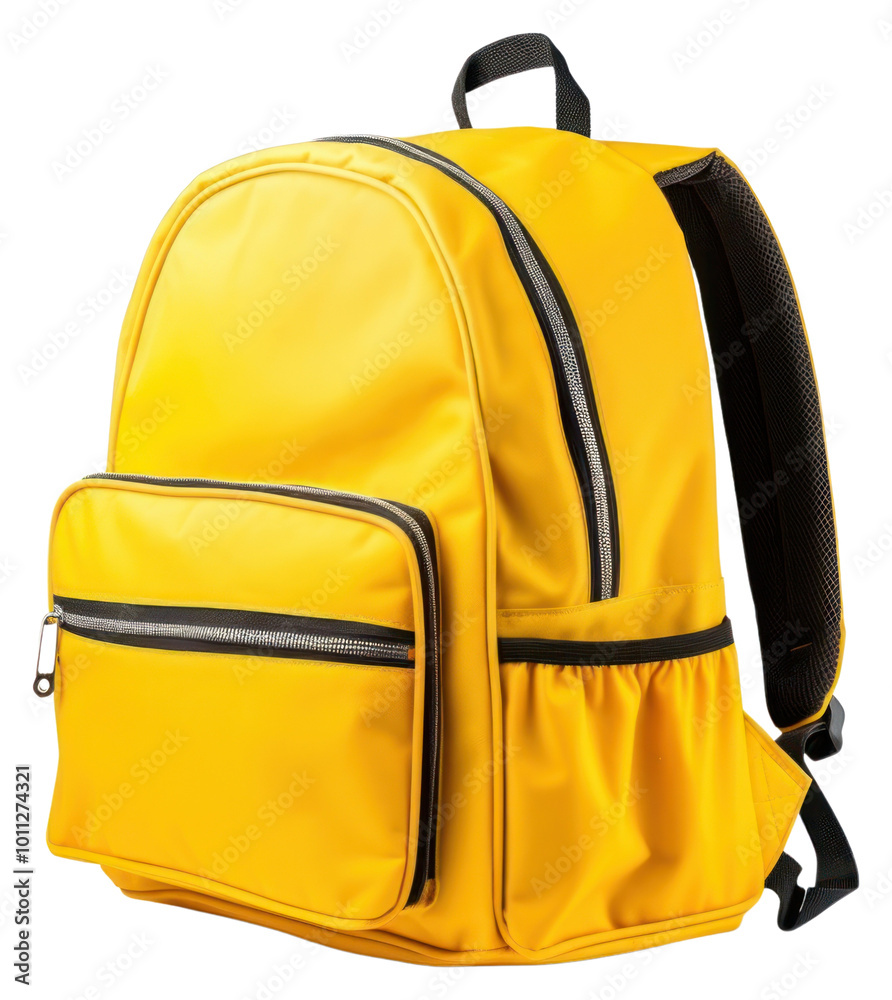 PNG Fabric bright school bus yellow color backpack bag white background ...