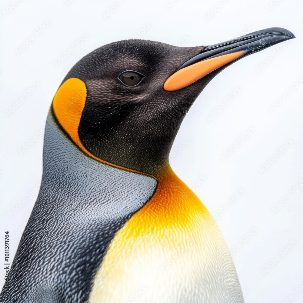 regal king penguin showcases its striking yellow neck feathers while ...