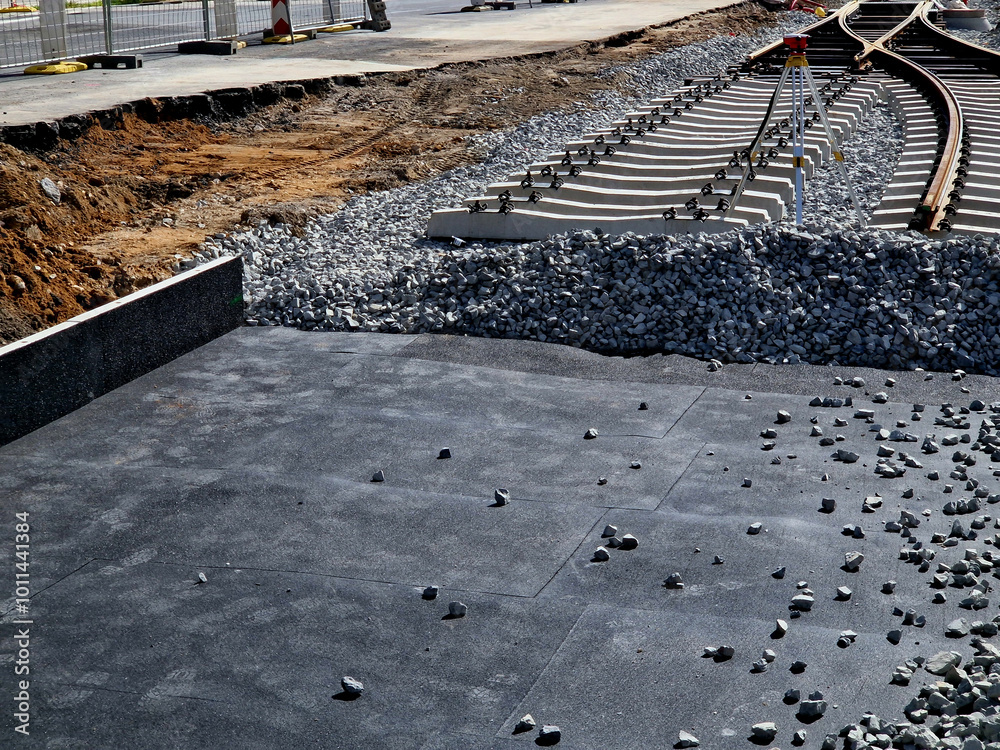 new and precise laying of tracks using leveling devices at the fork in ...