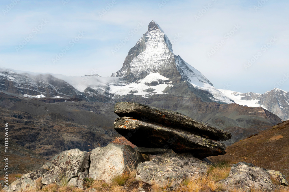 The Magnificent Matterhorn features its iconic, pyramid-like peak ...