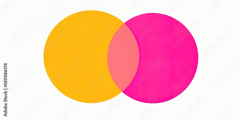 Overlapping Circles in Yellow and Pink - Perfect for Venn Diagrams ...