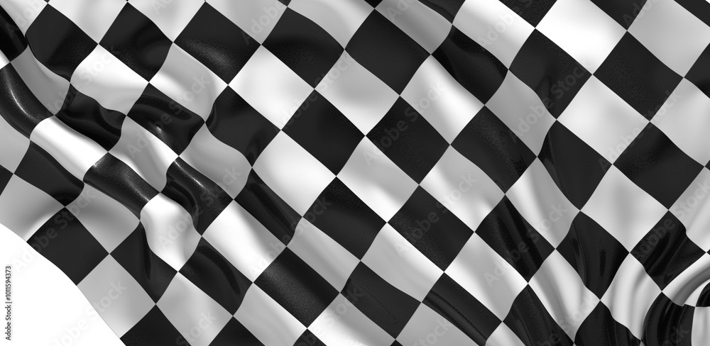 The checkered flag waves in the wind signaling the end of a race Victory is in sight Stock Photo ...