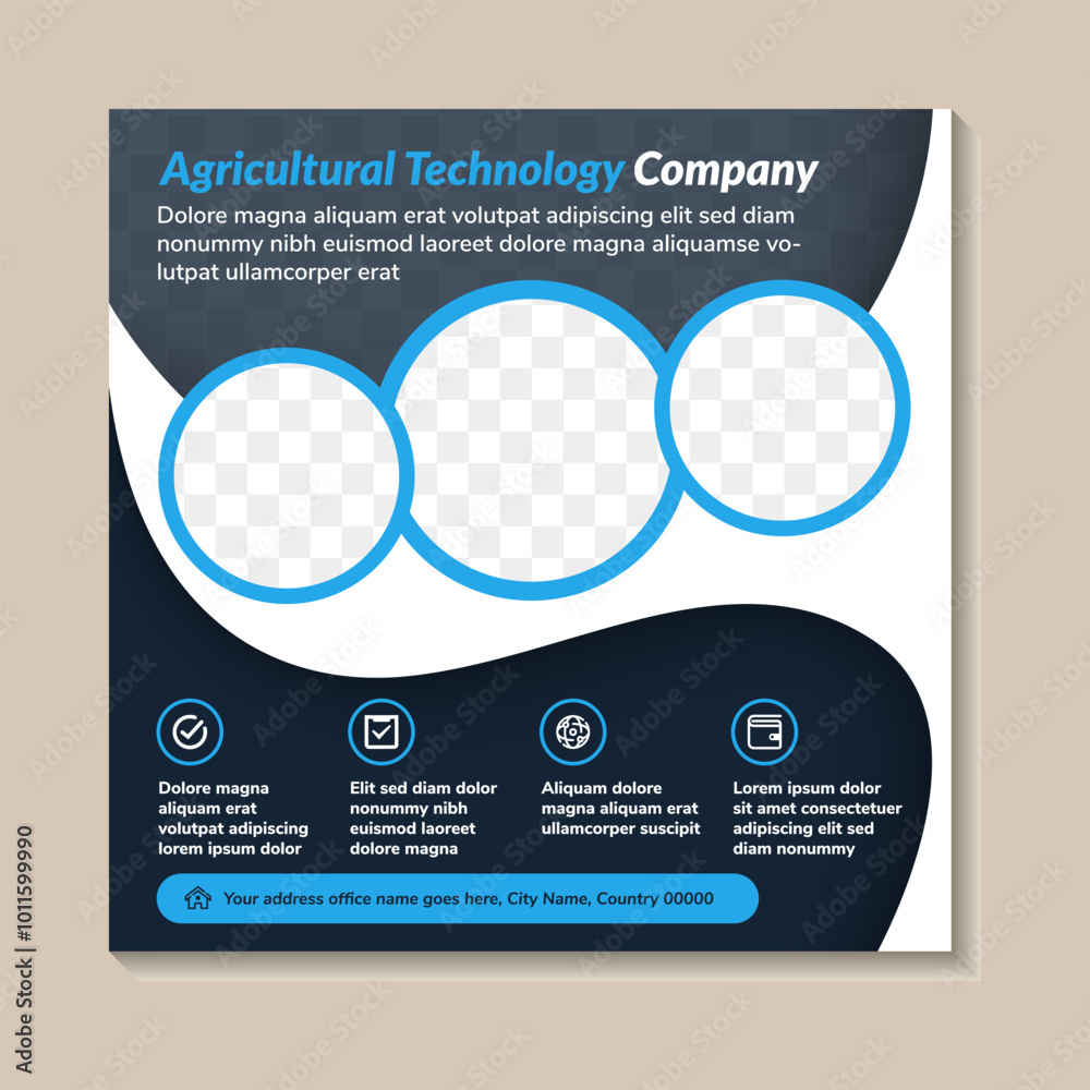 agricultural technology Banner Template, Social Media Post, vector ...