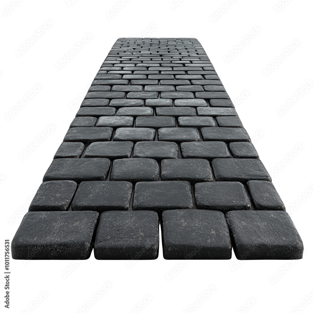 textured stone pathway creates strong visual impact isolated on a white ...