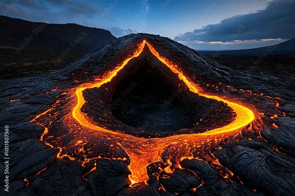 A floating volcanic mountain within the Great Rift Valley, with lava ...