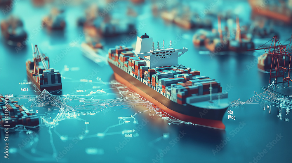 Futuristic cargo container ships utilize technology for global ...