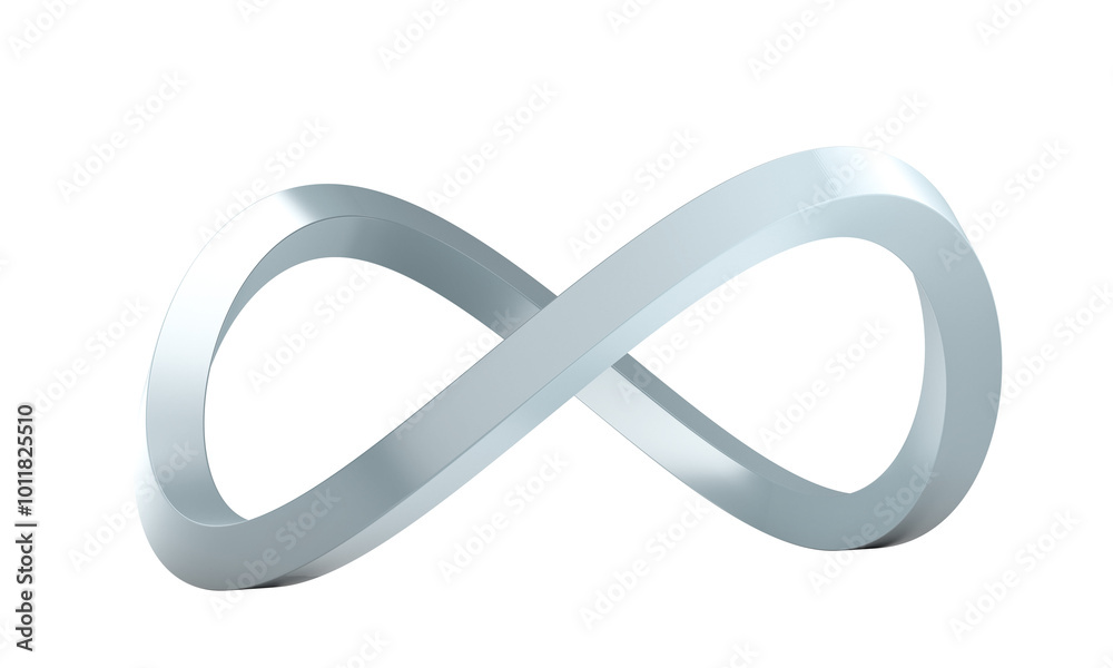 Silver infinity symbol looping isolated white background 3d Stock Photo ...